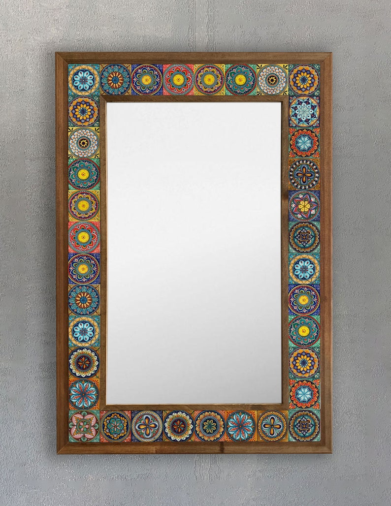 Decorative Ceramic Wall Mirror, Handmade Wall Hanging Mirror ...