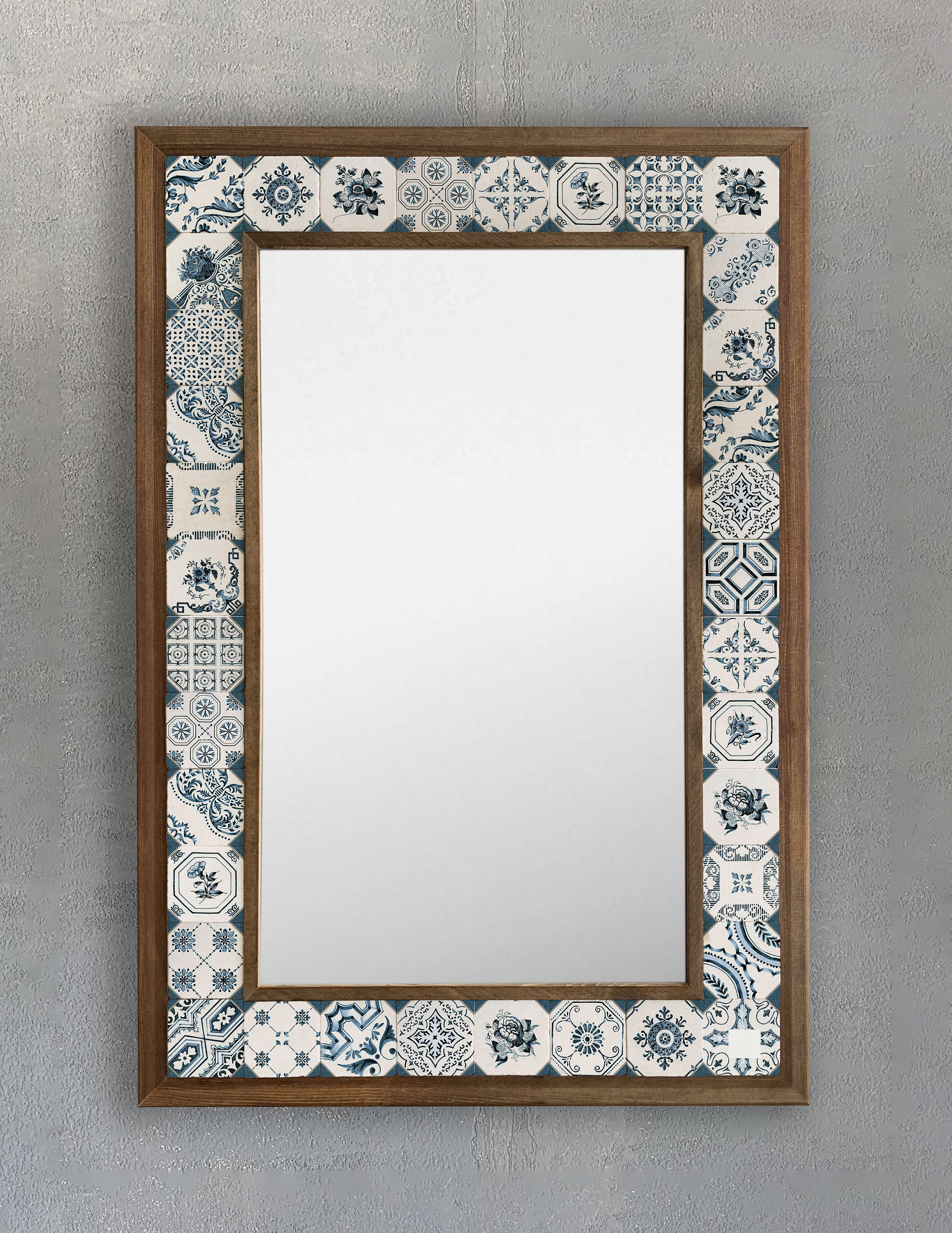 Mirror Wall Decor Natural Stone Design Tile Mirror | Etsy