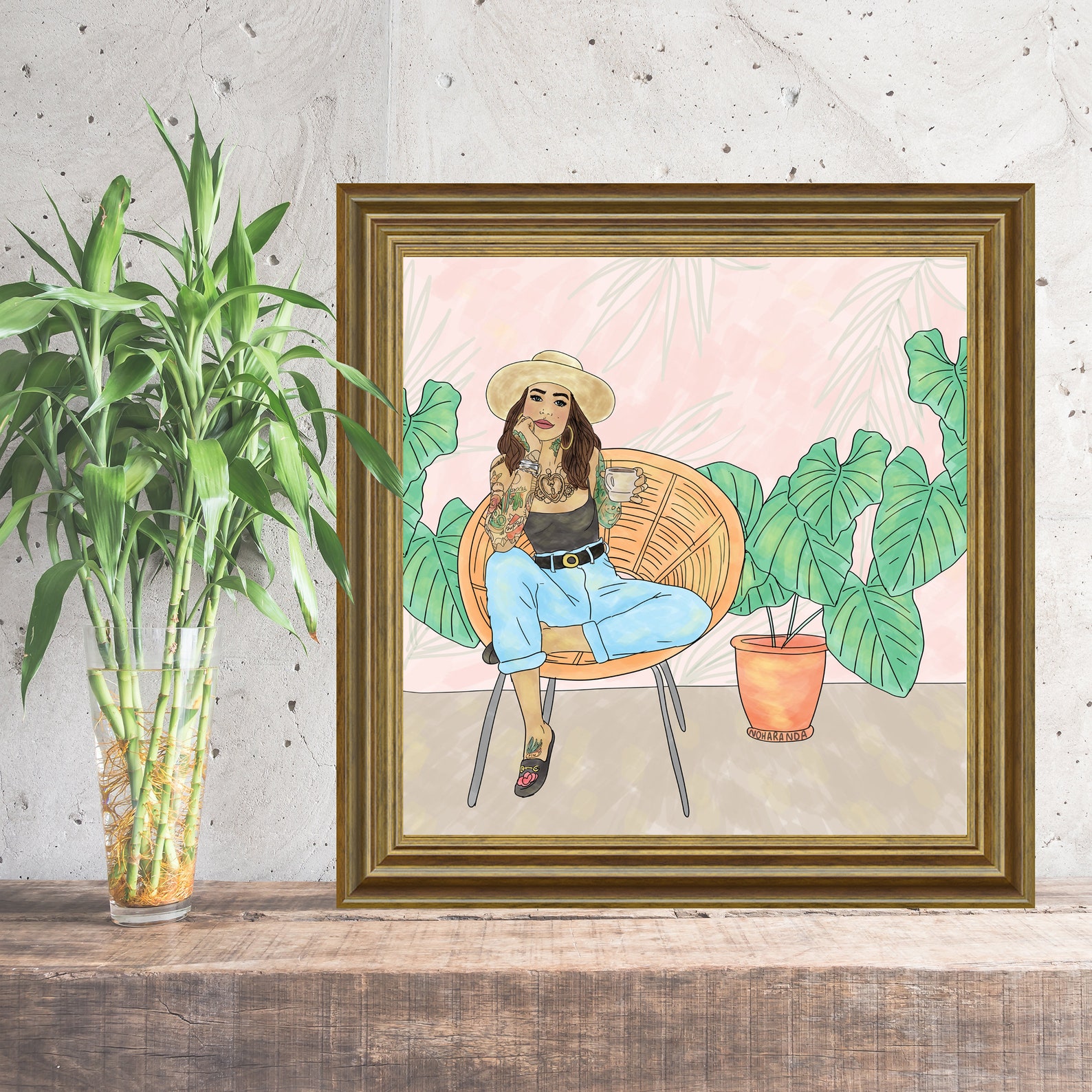 Plant Lady Feminist Poster Bohemian Decor Fashion Wall Art - Etsy UK