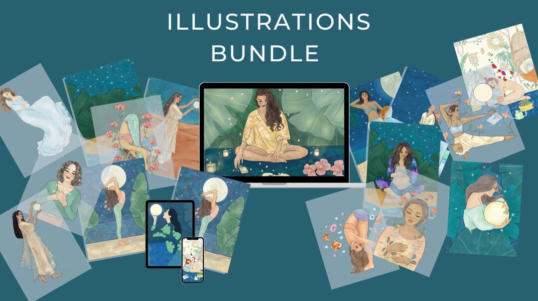 Digital Mega Bundle Gorgeous Hand Drawn Images by Noharanda - Etsy