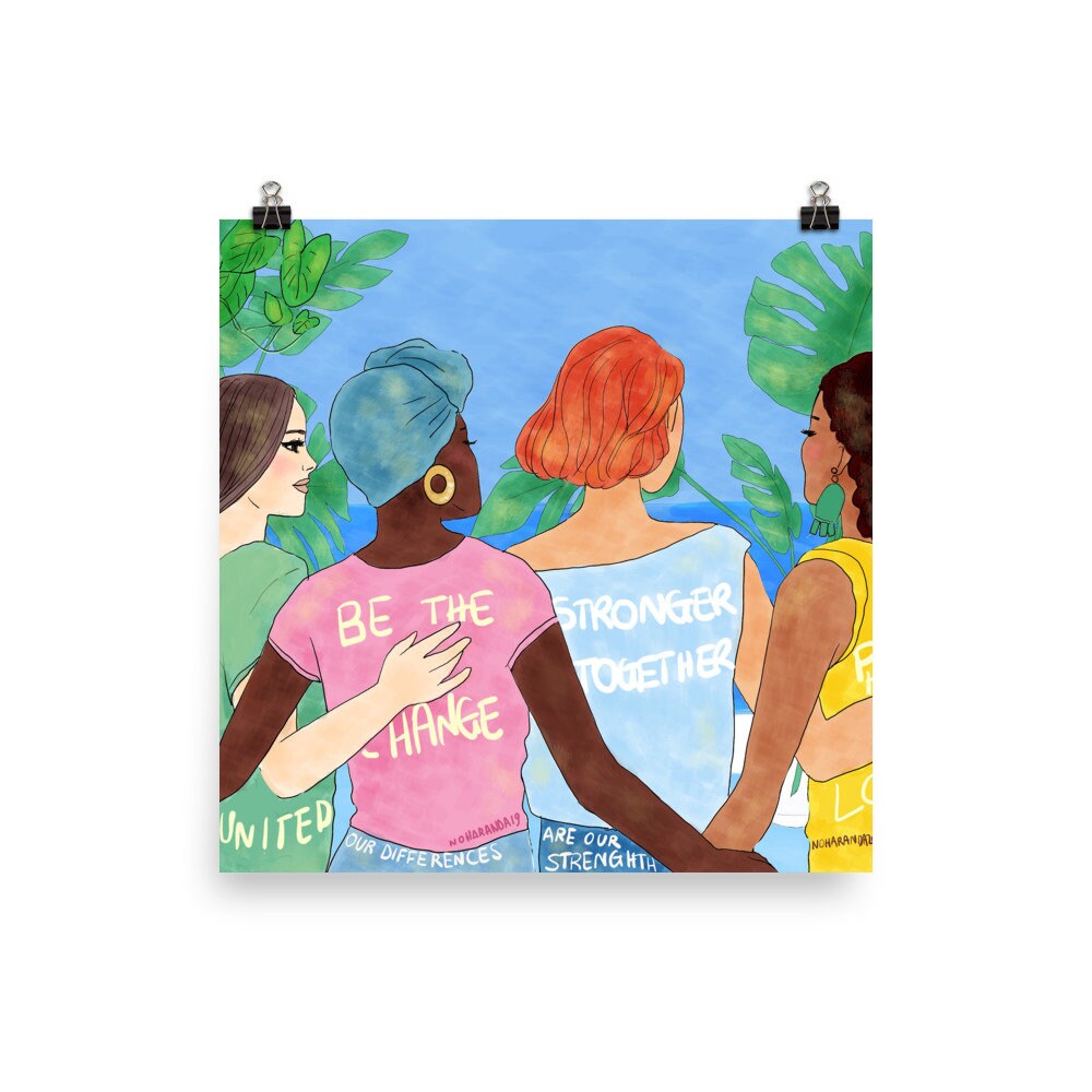 Together We Are Stronger Poster Equality Art Feminist Post | Etsy