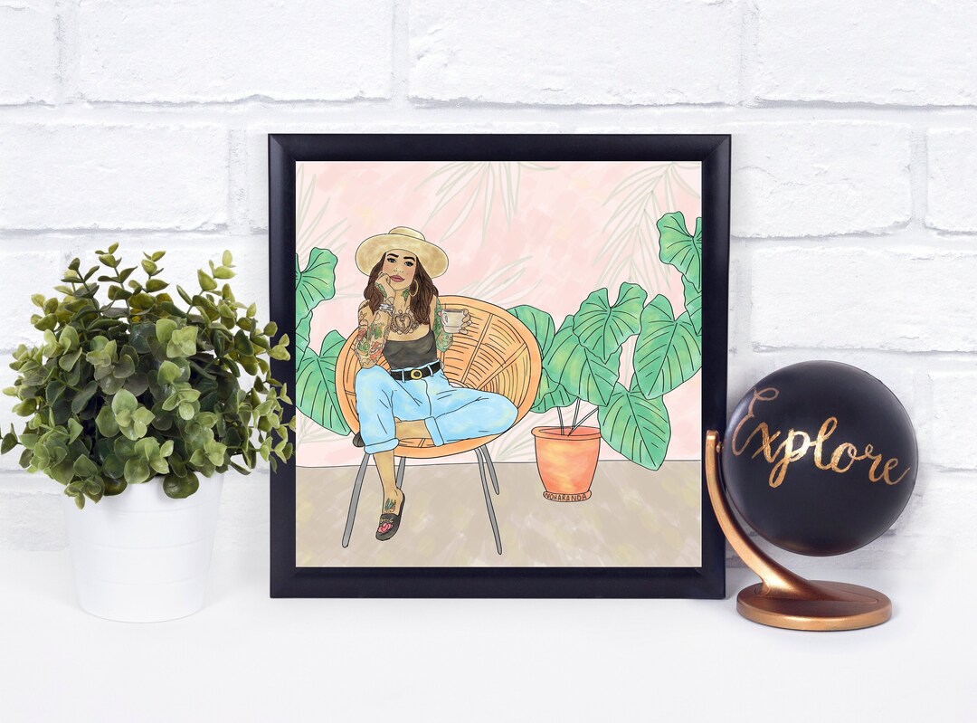 Plant Lady, Feminist Poster, Bohemian Decor, Fashion Wall Art, Boss ...