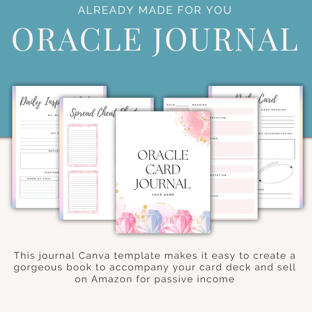 Editable Oracle Card Journal in Canva | Canva Template Pack | Tarot ...