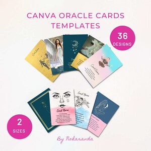 Oracle Card Deck Editable 34 Cards in Canva in Two Sizes A4 Size ...