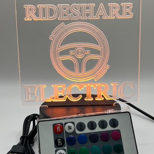 RGB Rideshare Sign: Custom Acrylic Car Decor - Etsy
