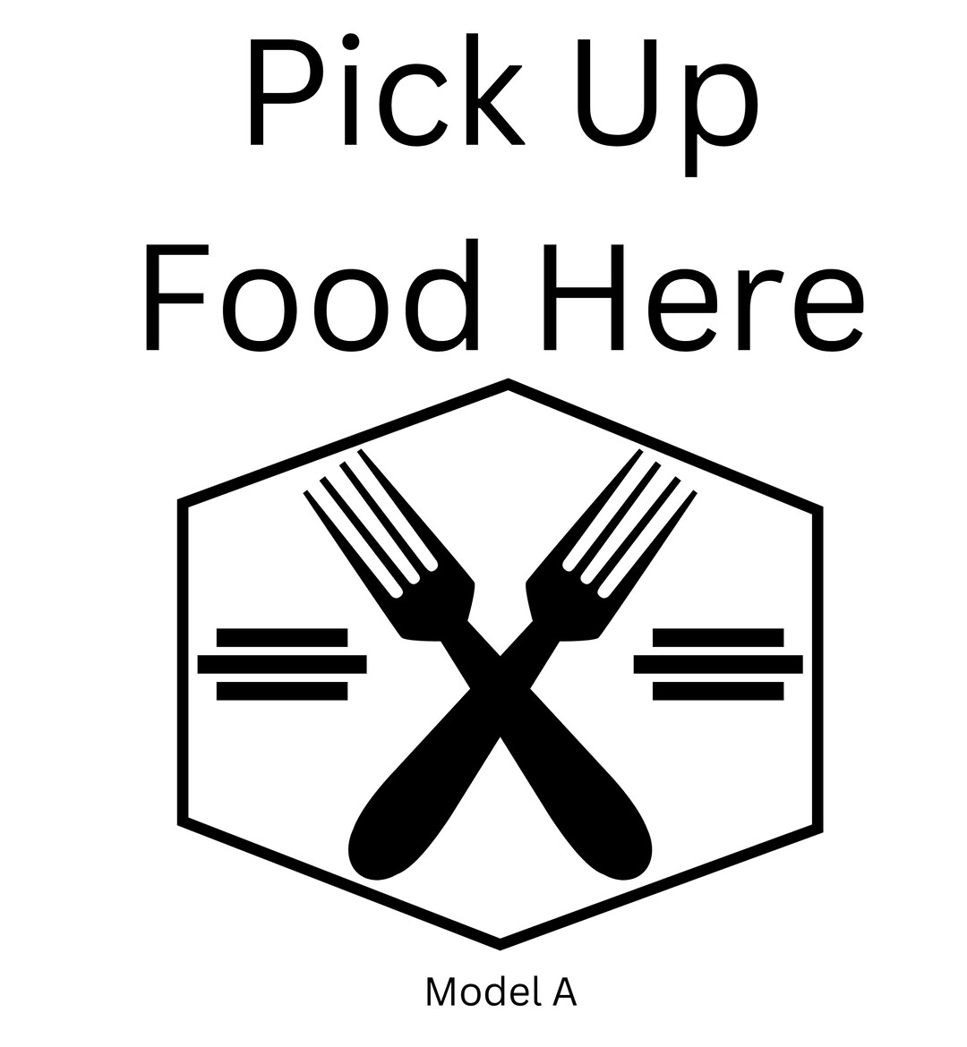 Pick up the Food Here SIGN RGB COLOR Deluxe Acrylic Engraving Multi ...