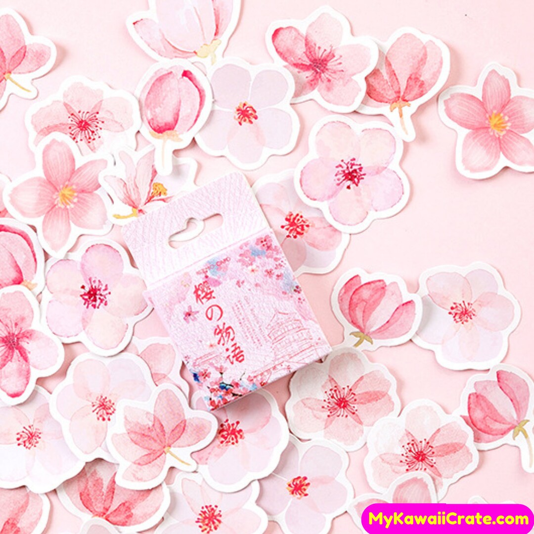 Romantic Sakura Cherry Blossom Stickers Japanese Flowers Stickers ...