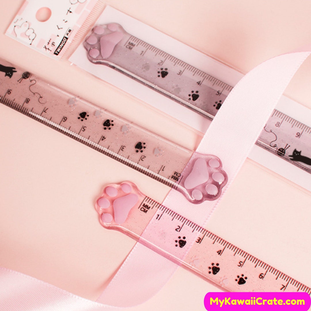 Kawaii Cat Paw Ruler Cute Ruler 15 Cm Glittery Ruler Cute - Etsy