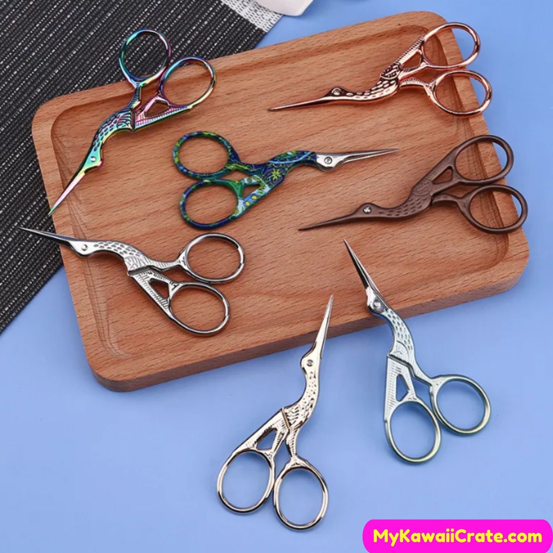 Vintage Style Crane Birds Scissors Stainless Steel Scissor, Embroidery ...