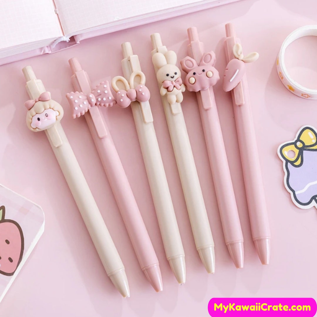 Kawaii Cute Rabbit Girl Retractable Gel Pens 4 Pc Set Cute - Etsy