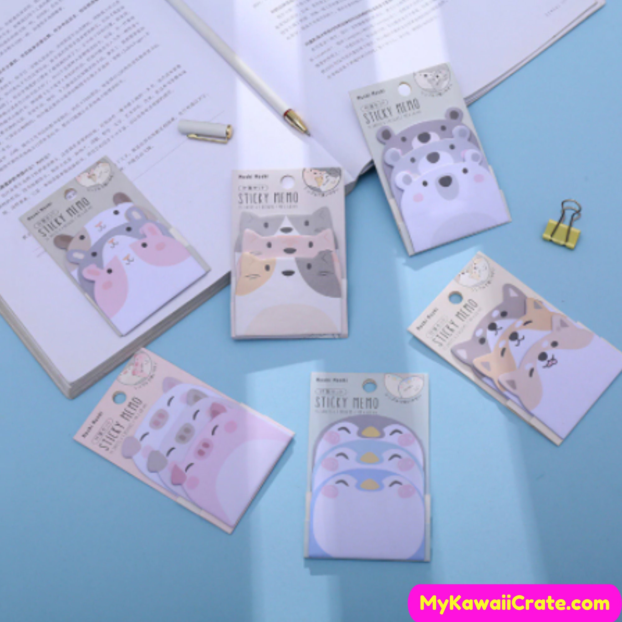 Kawaii Animal Party Sticky Memo Notes Cute Sticky Notes | Etsy
