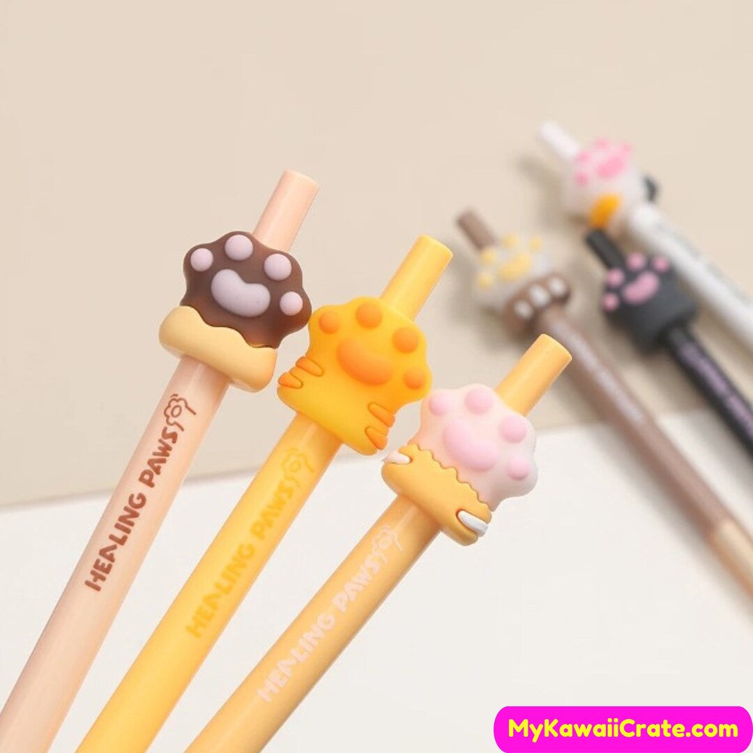 Kawaii Healing Cat Paws Mechanical Pencils 3 Pc Set Cute Mechanical ...