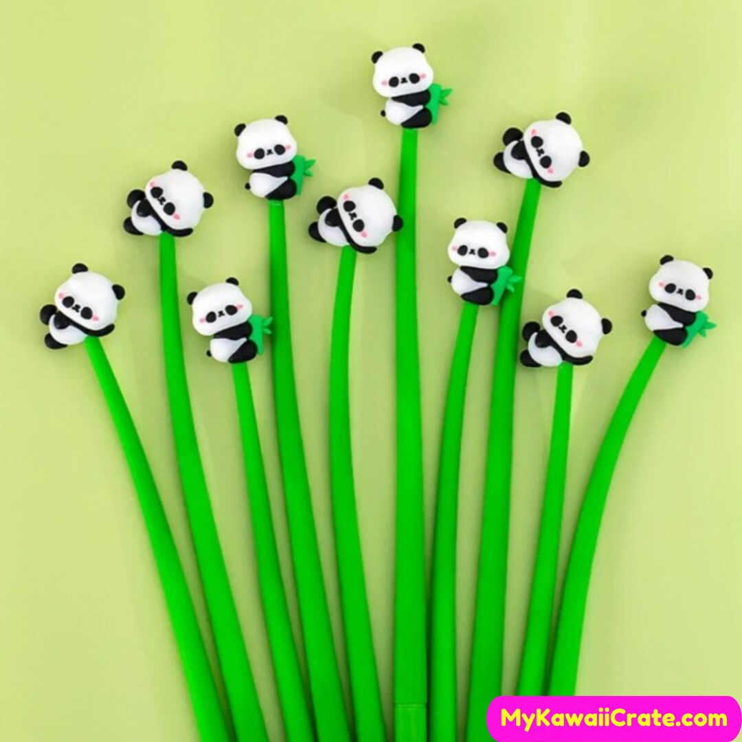 Kawaii Playful Panda Soft Silicone Flexible Gel Pens 4 Pc Set Cute ...