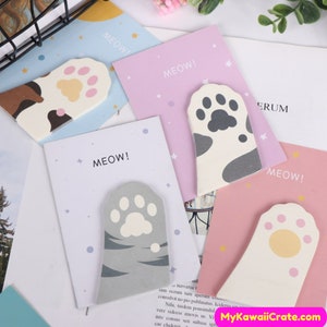 Cute Cat Paw Sticky Notes Kawaii Self Adhesive Memo Notes - Etsy