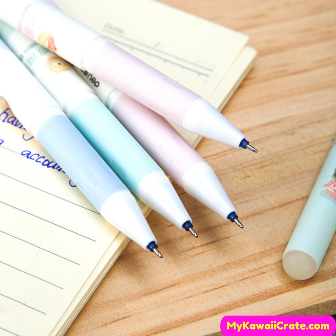 3 Pc Kawaii Animal Foodies Erasable Gel Pens Cute Pens | Etsy