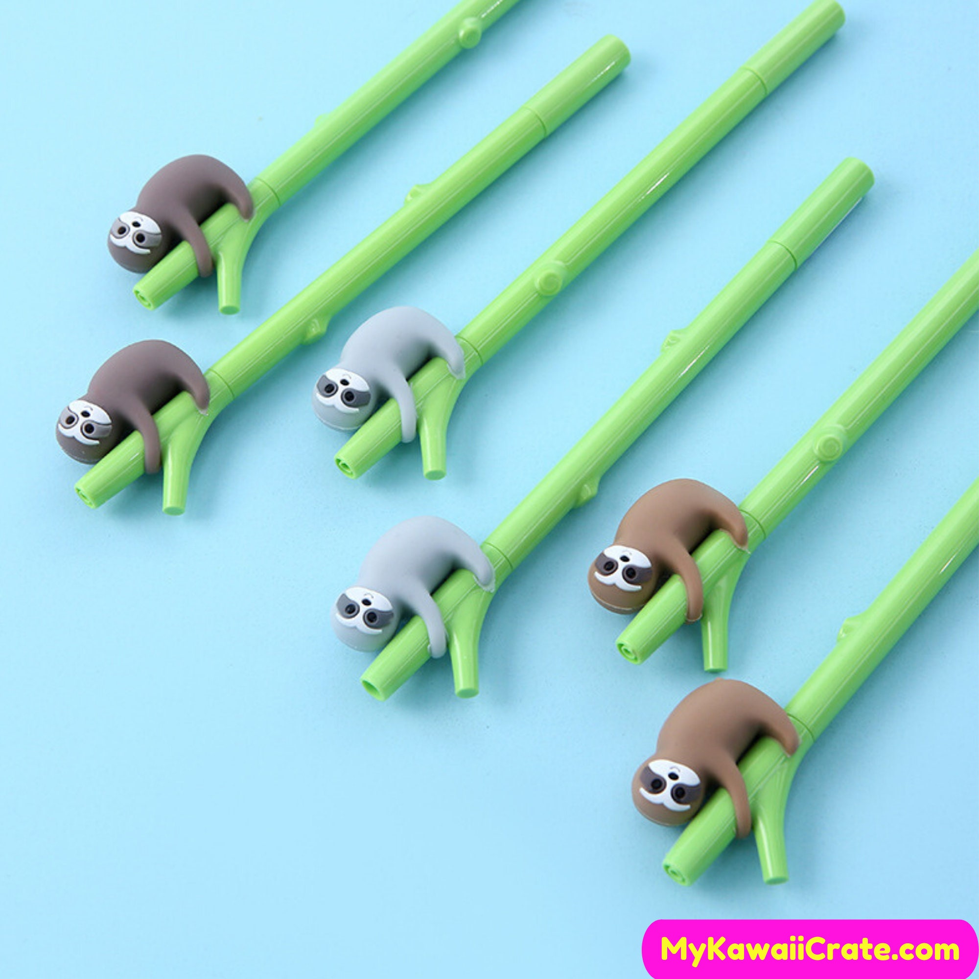 Kawaii Tree Sloth Gel Pen Set Cute Pens Sloth Pen Animal | Etsy UK