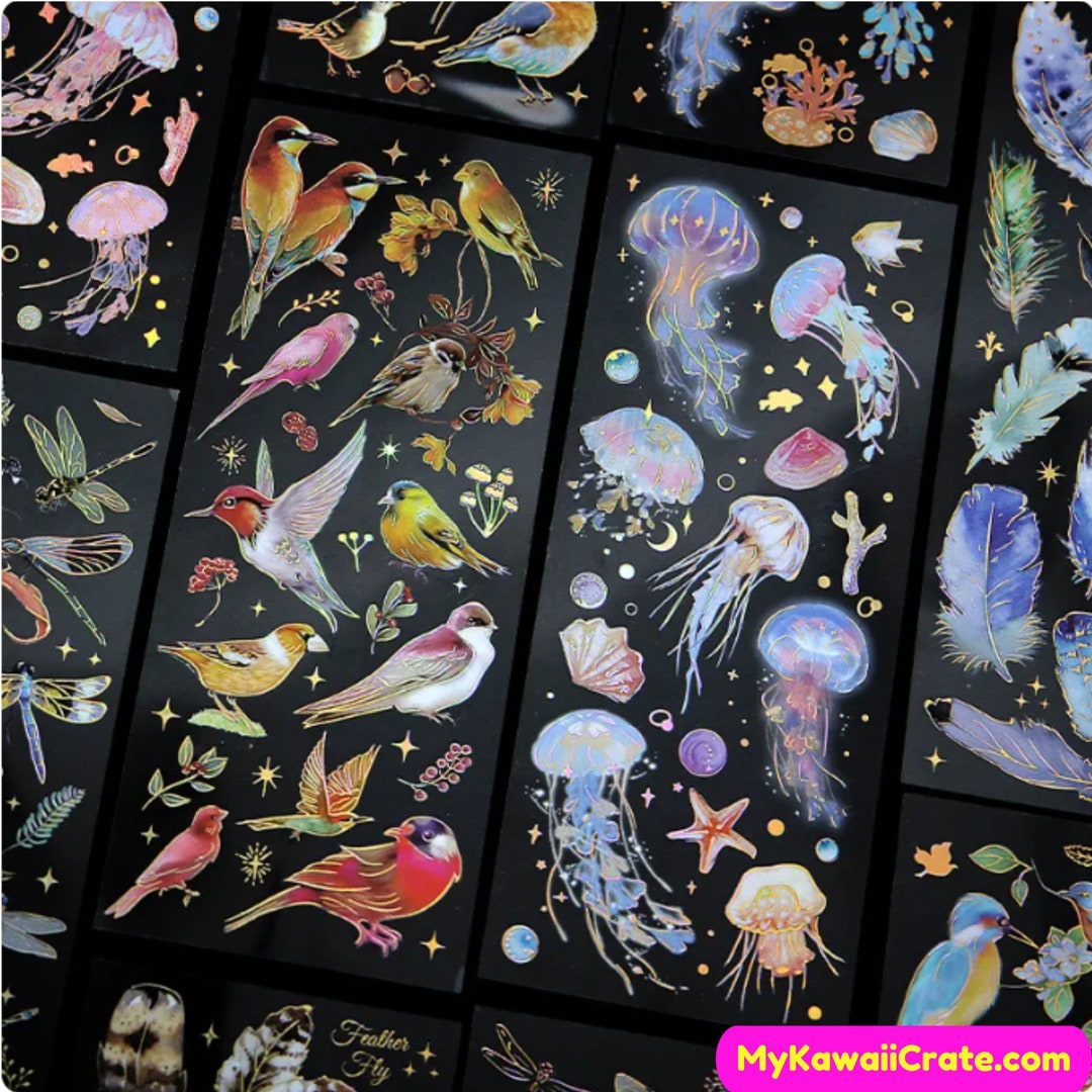 The Magic of Nature Gilding Decorative Stickers 3 Sheets Set Birds ...