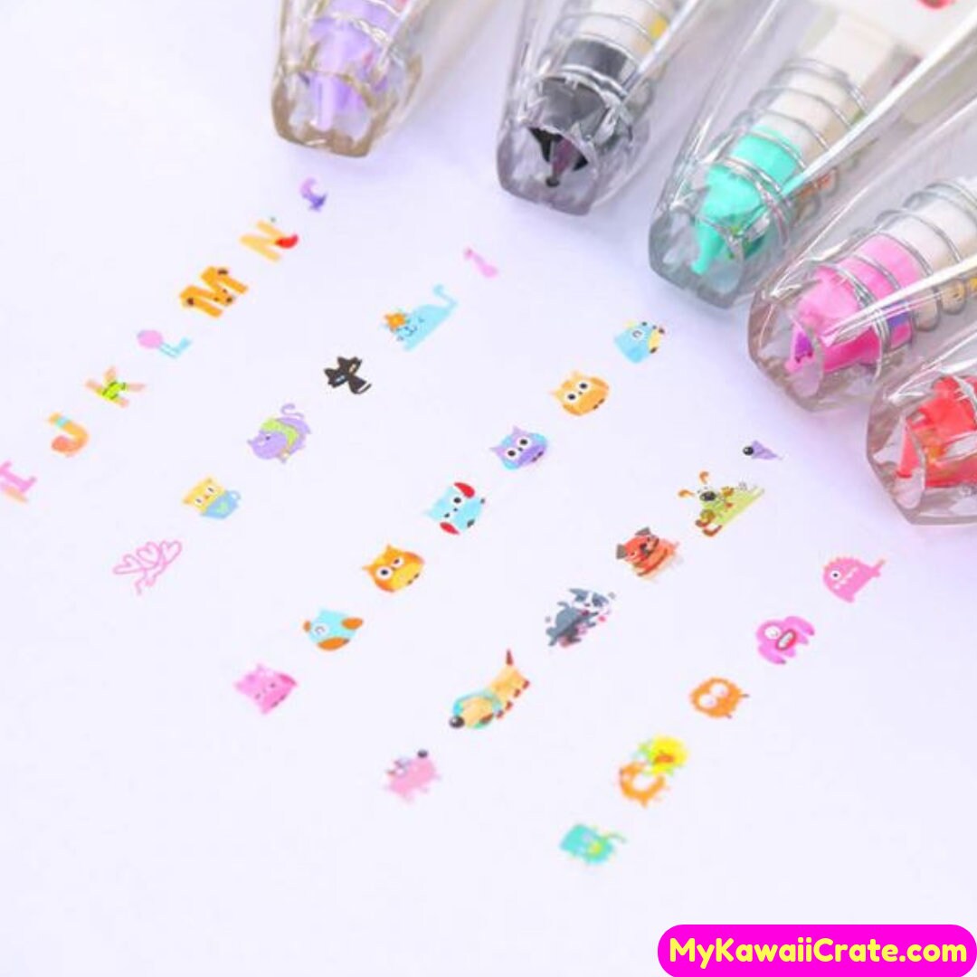 Kawaii Press Type Decorative Tape Cute Cartoon Designs Dog - Etsy UK