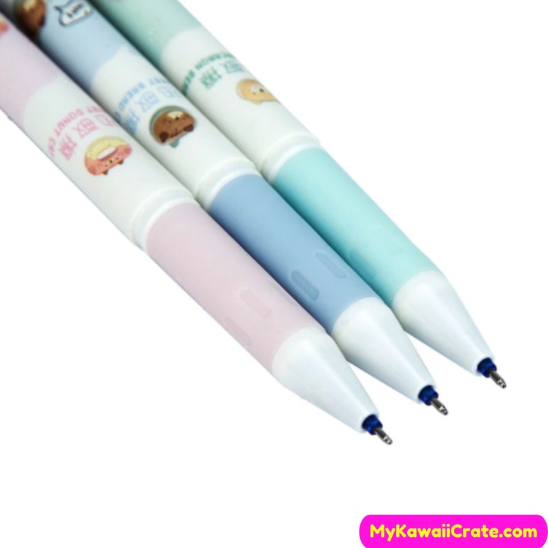 3 Pc Kawaii Animal Foodies Erasable Gel Pens Cute Pens | Etsy