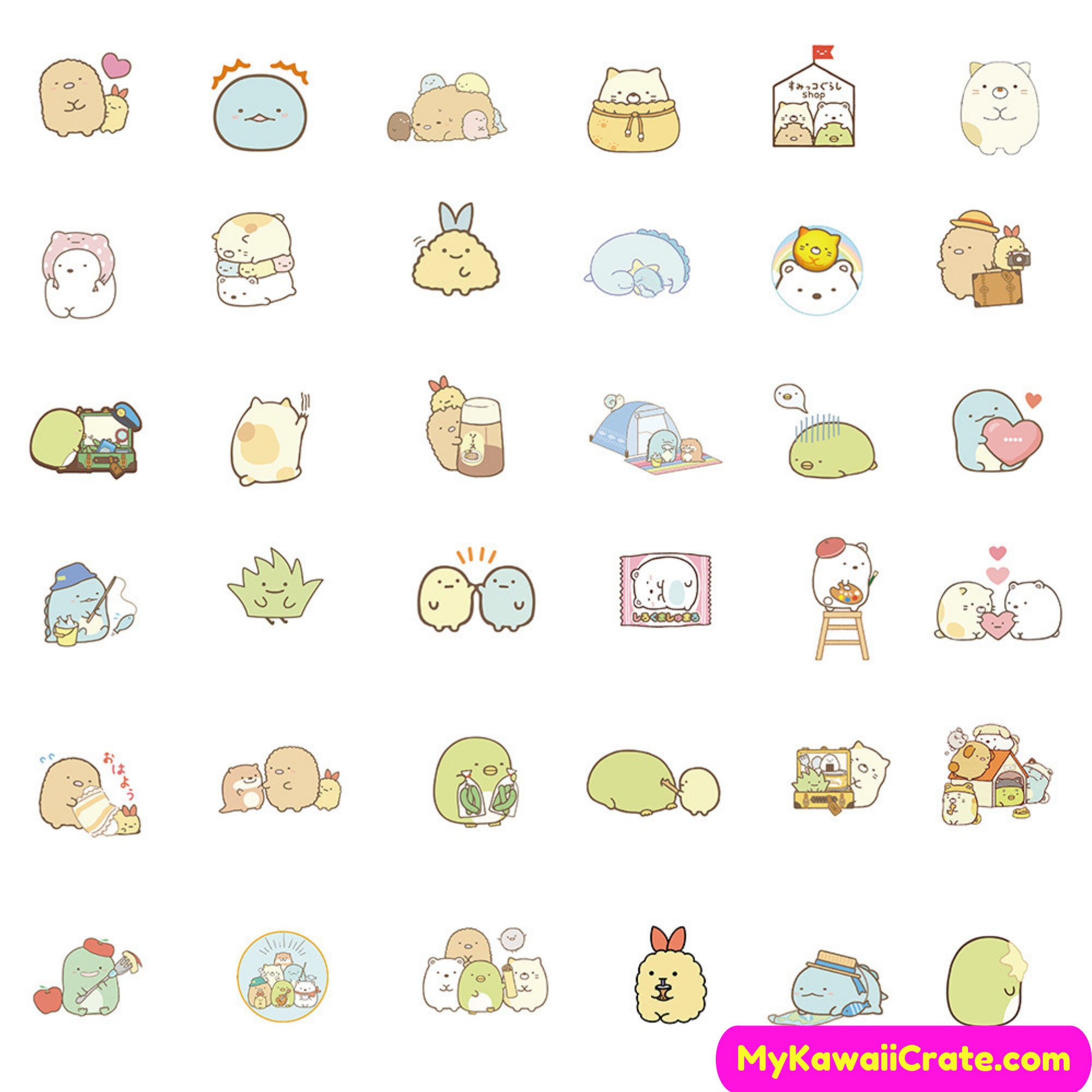 Cute Japanese Cartoon Waterproof Stickers 50 Pc Pack Kawaii | Etsy