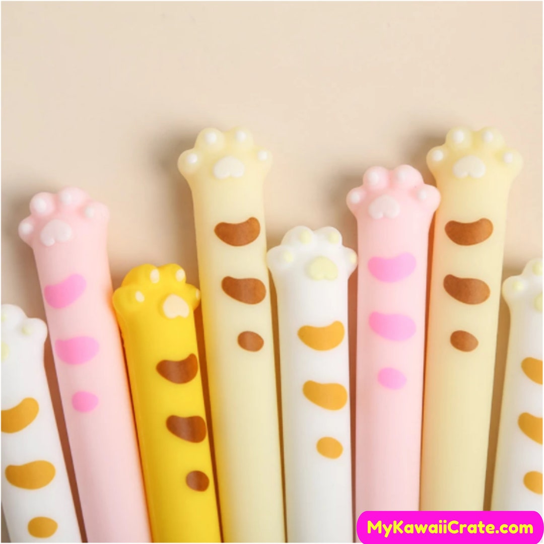 Kawaii Cat Paw Soft Silicone Gel Pen Cat Paw Pen, Kawaii Pens, Cat Pen ...