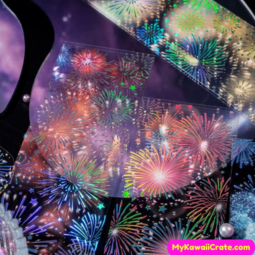 Dazzling Fireworks Decorative Stickers 2 Sheets Set Firework Stickers ...