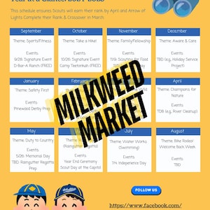 Cub Scout Annual Calendar Template Printable & Editable Cub Scout Pack ...