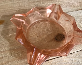 Pink glass ashtray | Etsy