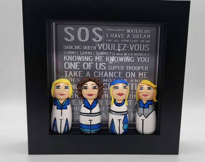 Iconic 70's Mini Peg Doll Box Frame, Handmade, Birthday, Gift, Wooden ...