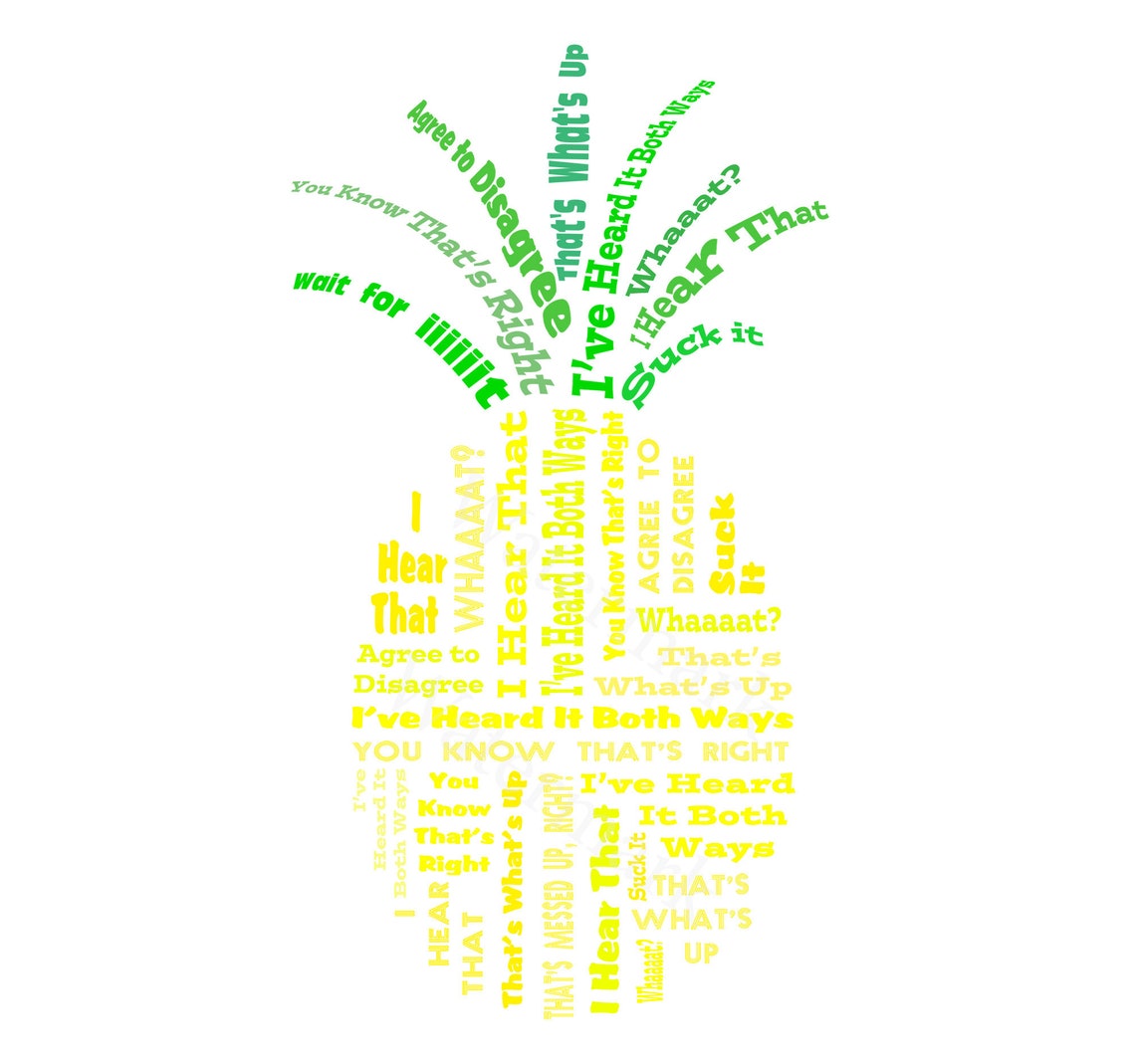Psych Pineapple Word Art - Etsy