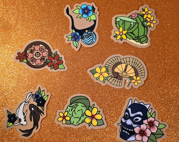 ATLA Inspired Tattoo Flash Stickers - Etsy