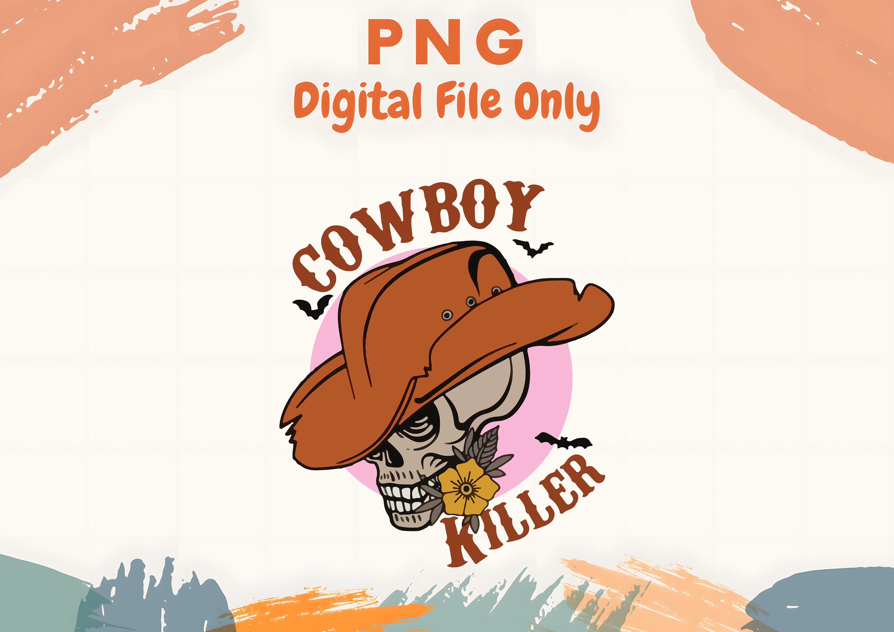 Cowboy Killer Png Retro Halloween Design Western Halloween - Etsy