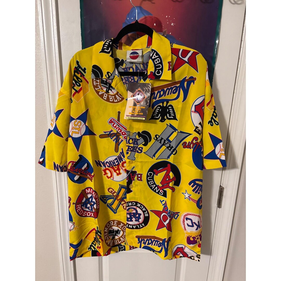 J HEAD Mens Yellow Baseball Team Logo Negro League Shirt Size L - Etsy