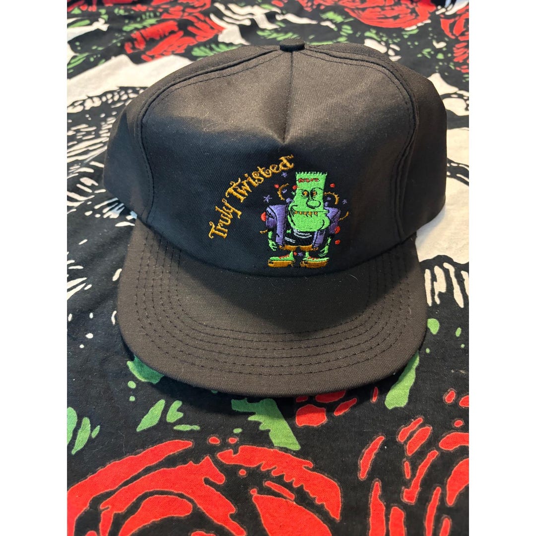 Black Truly Twisted Frankenstein Character Embroidered Snapback ...