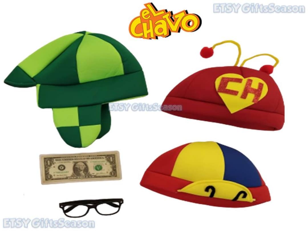 Party Chavo Del 8 Green Hat Quico Kiko Chilindrina Lens and Chapulin ...
