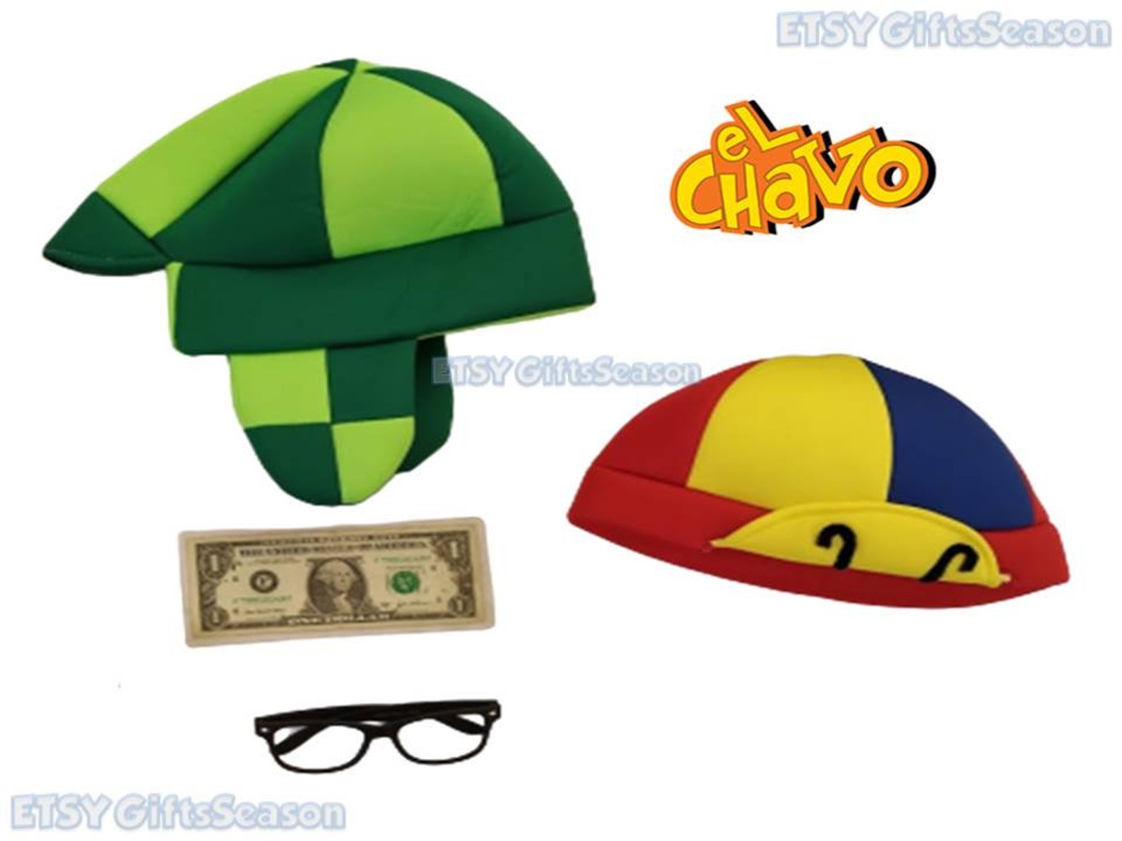 Party Chavo Del 8 Green Hat Quico Kiko Chilindrina Lens Gorro Chavo Del ...