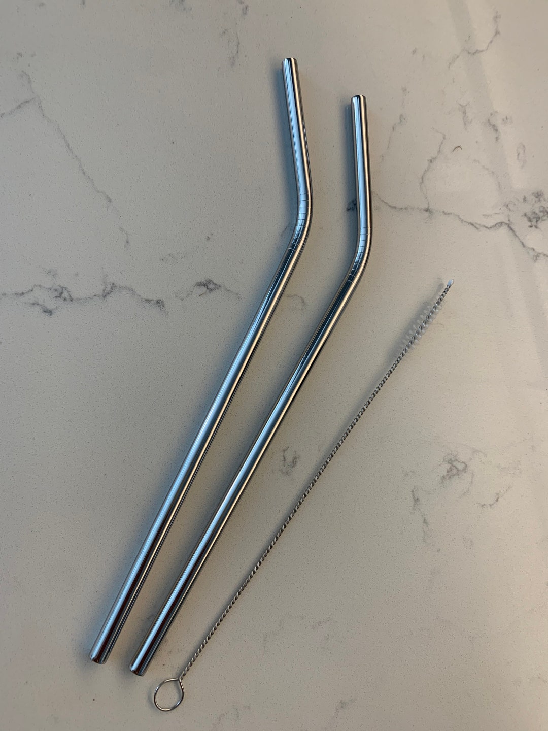 2 Stainless Steel 6mm Curved Reusable Straws With 1 Brush - Etsy