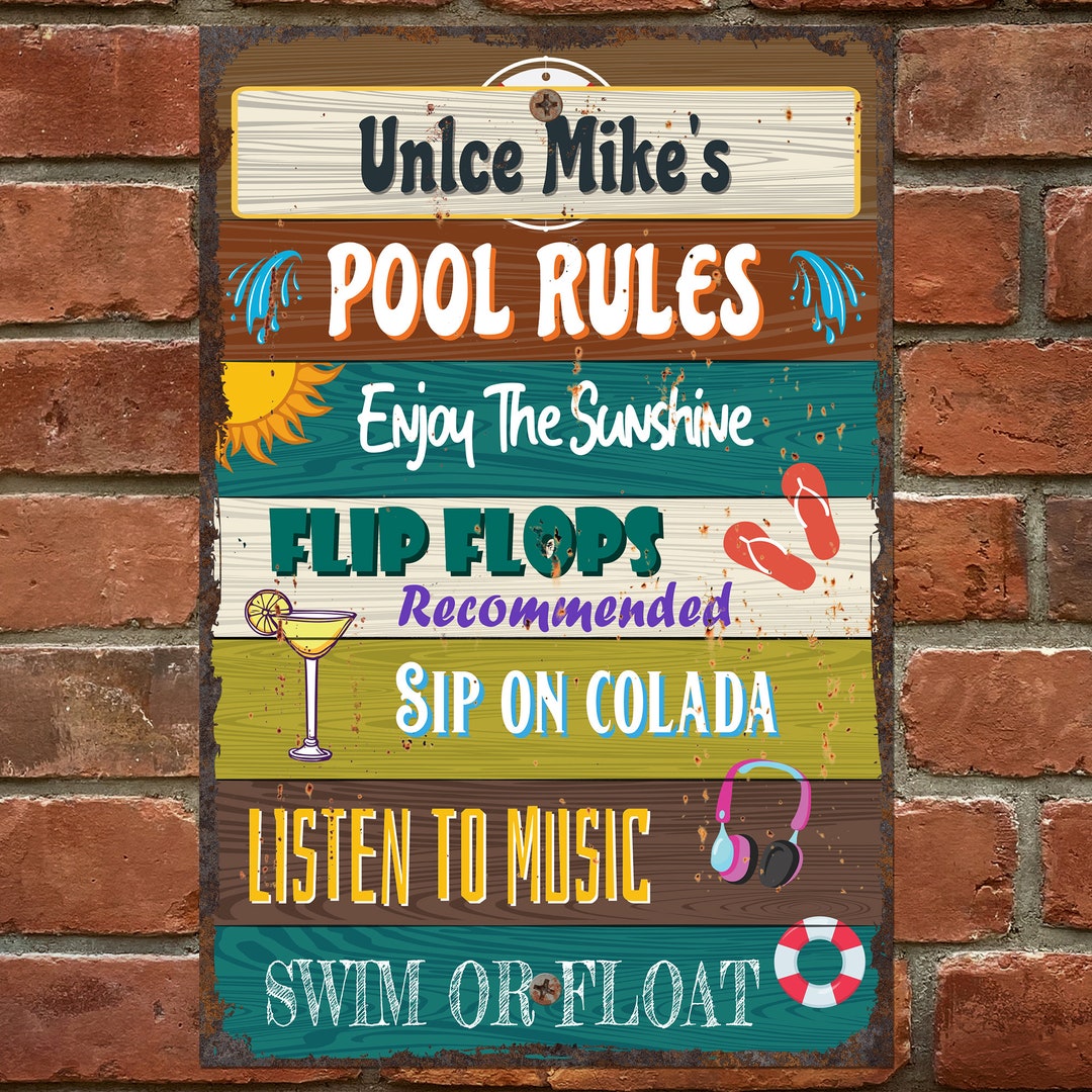 Personalized Pool Rules Sign; Welcome to Our Pool; Custom Pool Sign ...
