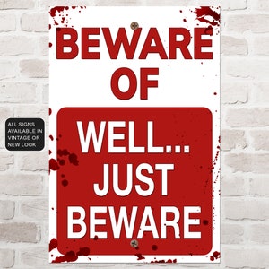 Personalized Metal Warning Sign, Funny Yard Warning Sign, Outdoor Metal ...