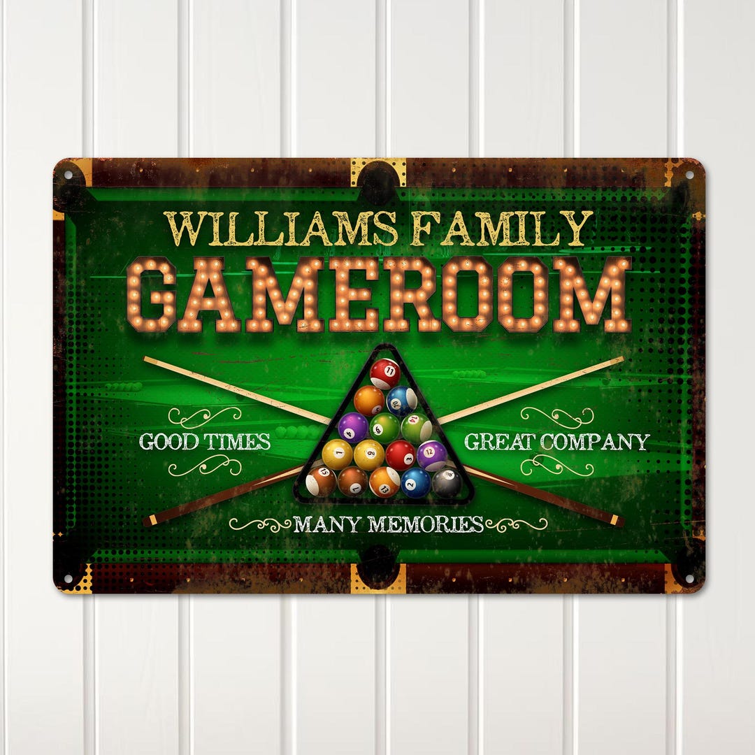 Personalized Game Room Sign; Custom Sign for Entertainment Room, Add ...