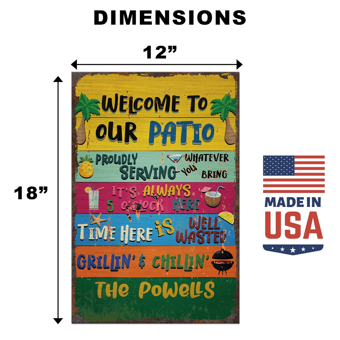 Personalized Outdoor Patio Sign Welcome to Our Patio Sign - Etsy