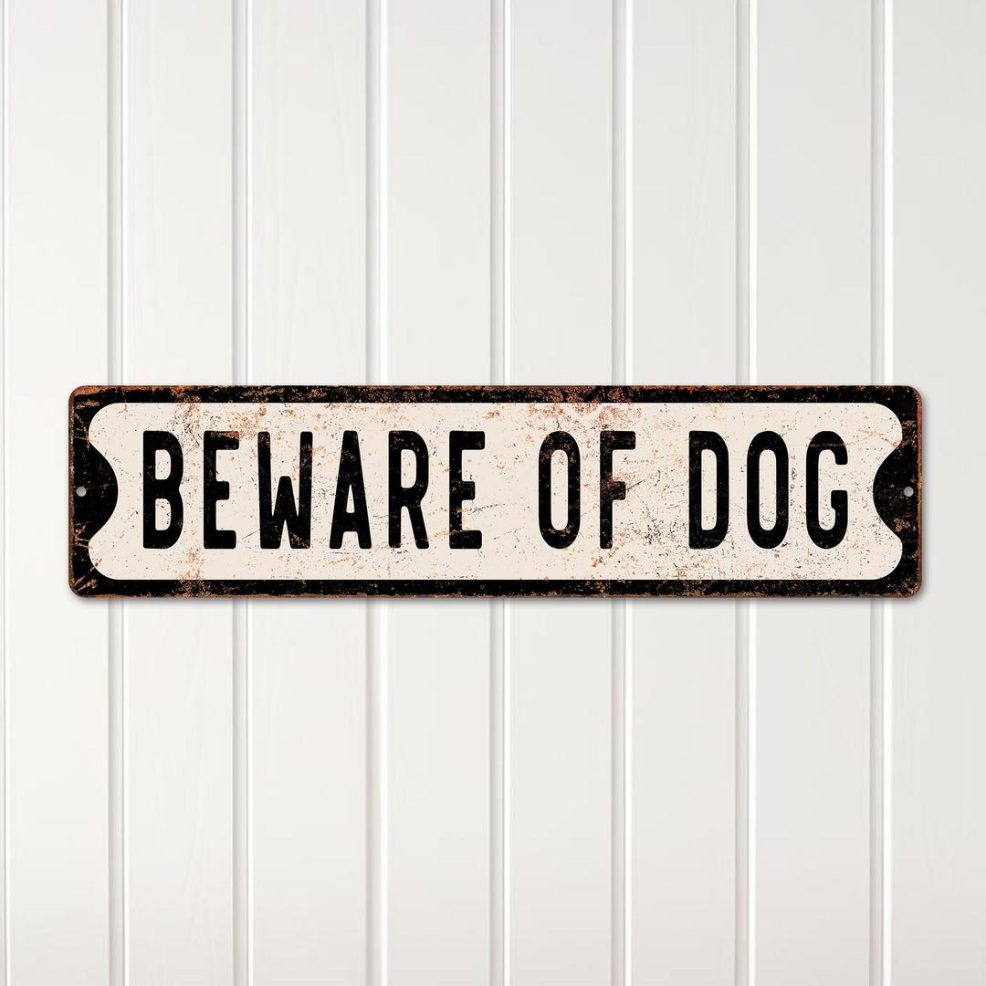 Personalized Beware of Dog Metal Sign – Custom Warning Sign in Any ...
