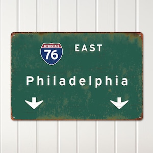 Personalized Philadelphia Sign, I76 East Highway Philly Exit; Customize ...