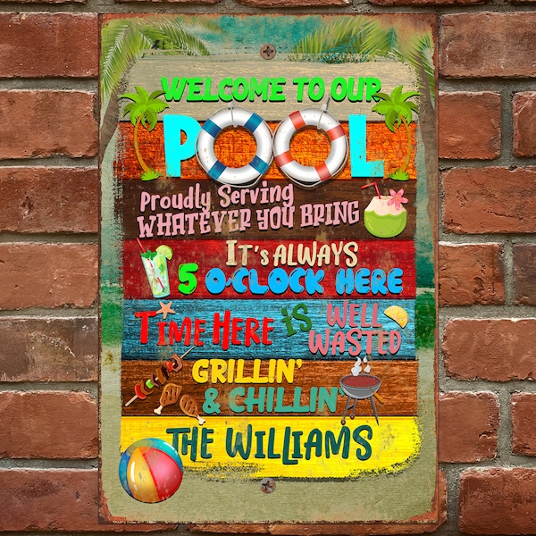 Funny Pool Signs - Etsy