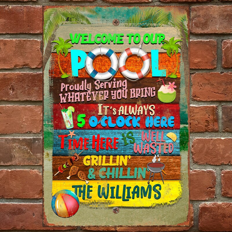Pool Rules Sign - Etsy