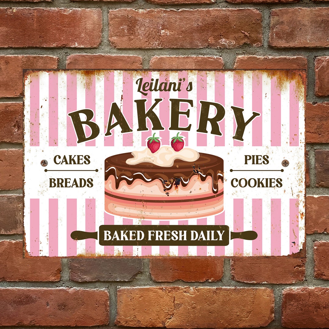 Personalized Gift for Baker Custom Bakery Sign Vintage Metal Sign With ...