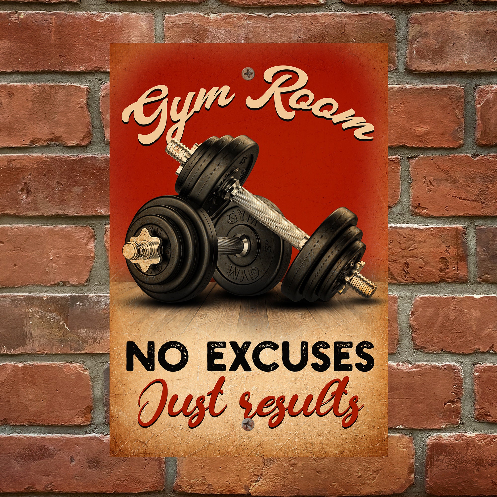 Custom Gym Room Sign No Excuses Only Results Workout - Etsy