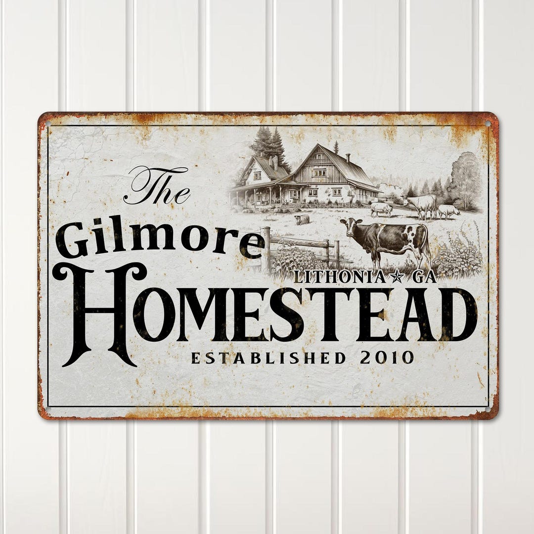 Personalized Farm Sign: Rustic Metal Wall Art - Outdoor Ready - Etsy