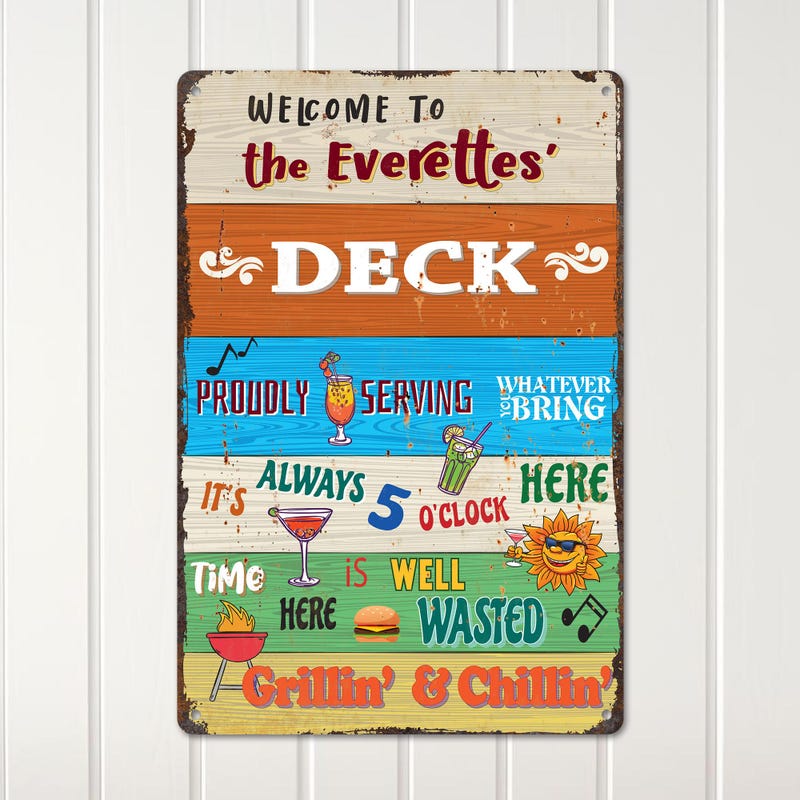 Welcome to the Deck Sign - Etsy
