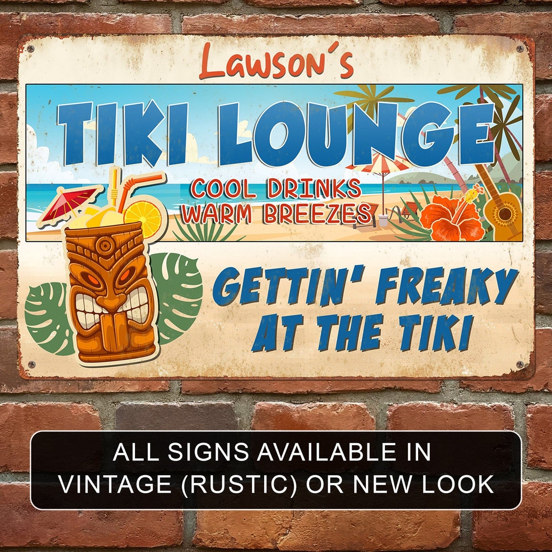 Personalized Tiki Bar Sign Personalized Bar Sign Personalized Tiki Sign ...